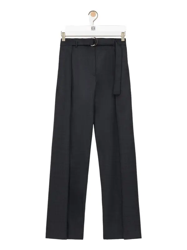 Loewe Belted Straight-leg Trousers - Dark Gray