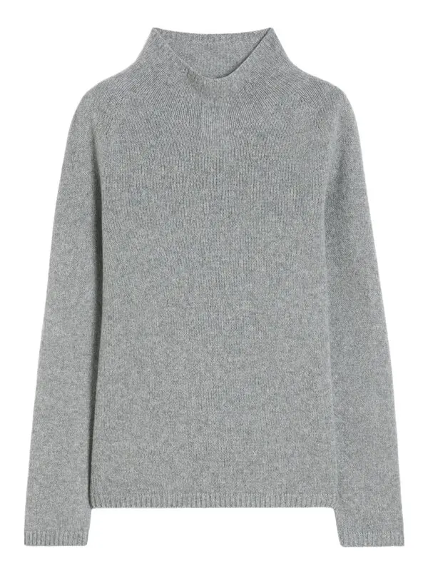 Max Mara Wool And Cashmere Yarn Polo-neck Sweater - Gray
