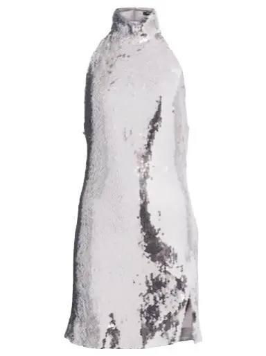 Balmain Sequined Halterneck Mini Dress With Open Back - White