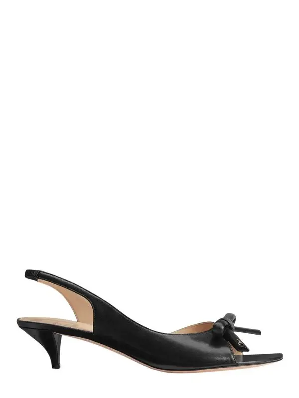 Dior Bow Heeled Slingback Sandal - Black
