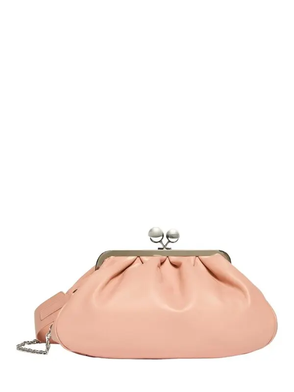 Max Mara Leather Clutch Bag With Chain And Leather Straps - Vintage Rose