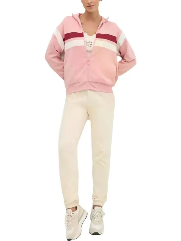 Guess Striped Zip Sweater - Pink