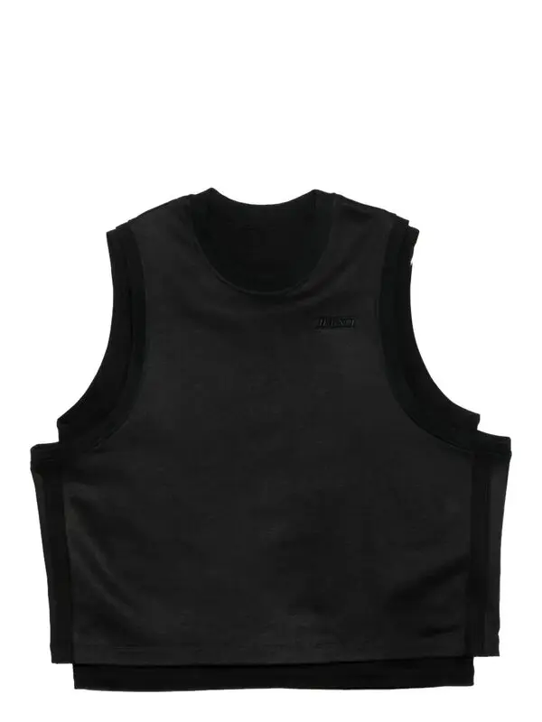 JUUN.J Layered Logo-plaque Vest - Black