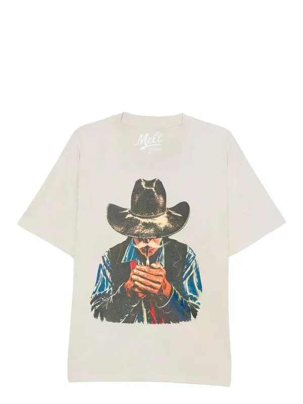 MELT Graphic-print Crew Neck T-shirt - Neutrals