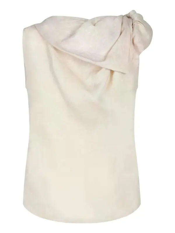 Fabiana Filippi Draped Knot-detail Top - Neutrals