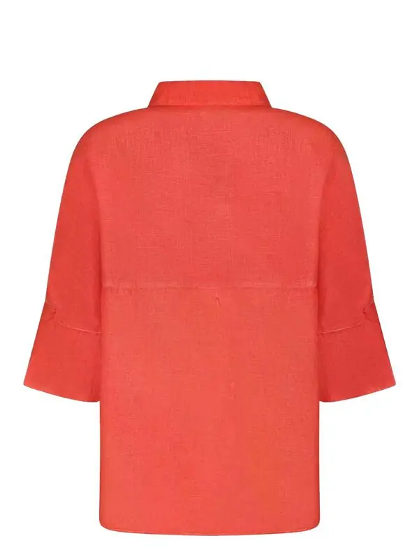 120% Lino Slub Texture Shirt - Red