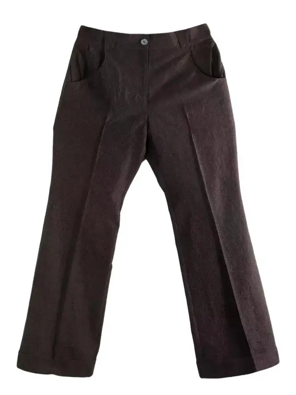KIKO KOSTADINOV Jacquard-pattern Turn-up Trousers - Brown