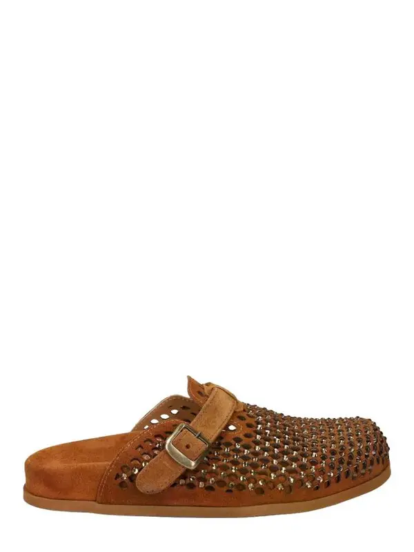 METISSE Crystal-embellished Mules - Brown