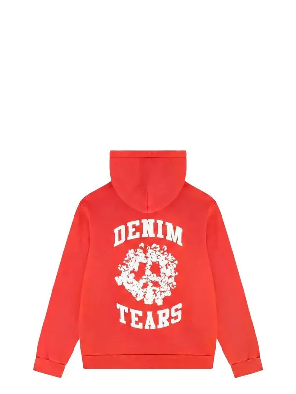 DENIM TEARS Logo-print Zip-up Hoodie - Red