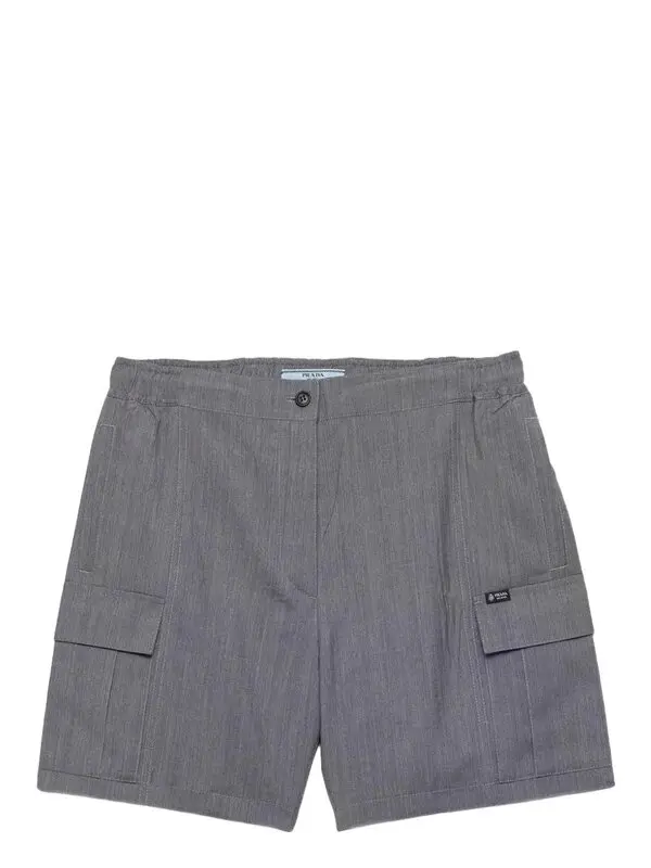 Prada Light Mohair Relaxed Fit Shorts - Grey