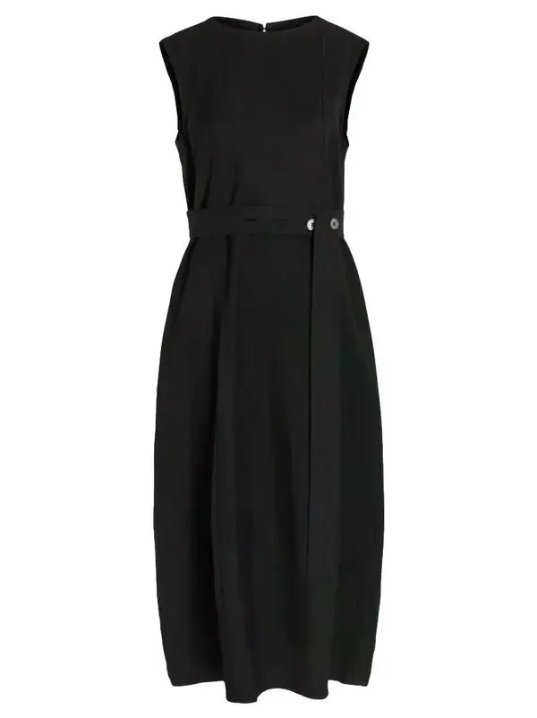 Studio Nicholson Sleeveless Belted Midi Dress - Black