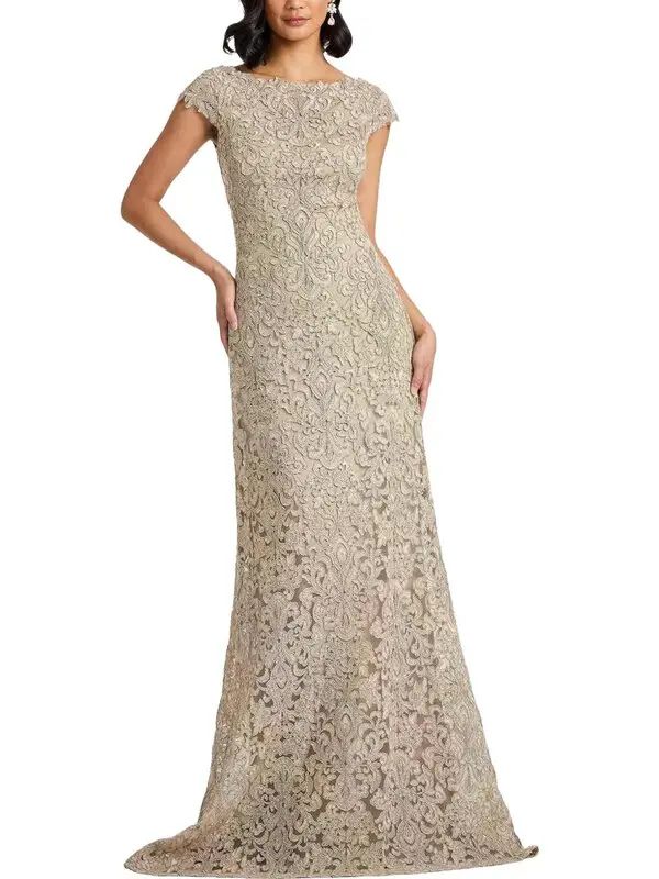 Tadashi Shoji Hoyt Lotus Lace Gown - Neutrals