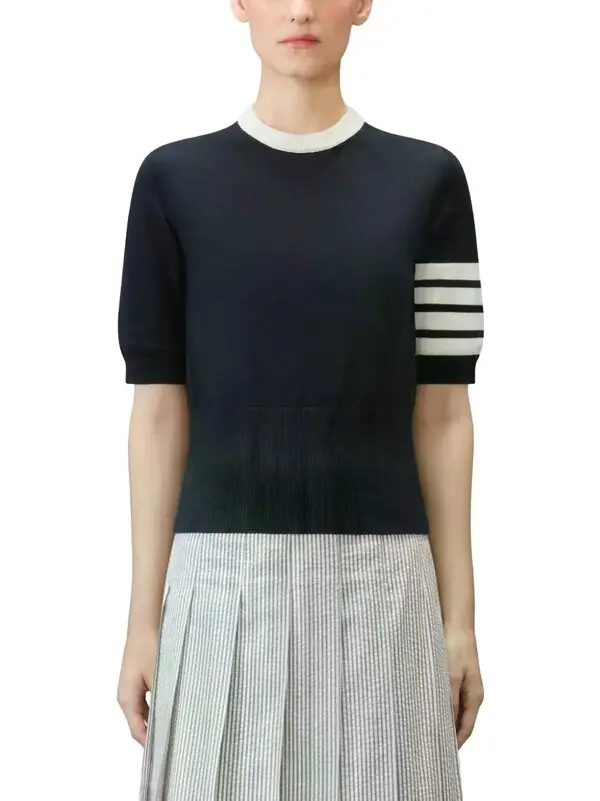 Thom Browne Hector Intarsia-knit T-shirt - Blue