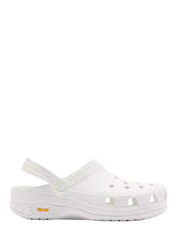 CROCS Perforated Slingback Mules - White