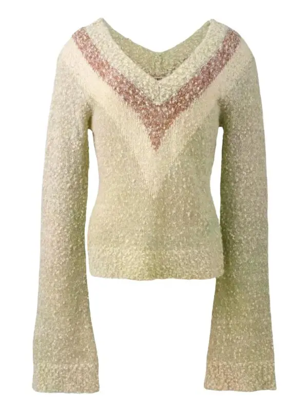 KNWLS Speckled V-neck Sweater - Neutrals