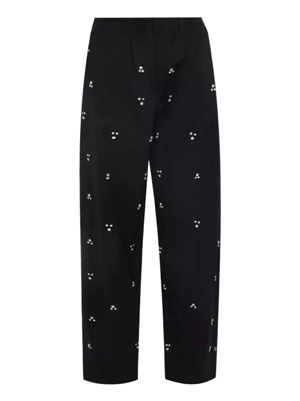 A PAPER KID Crystal Embellished Trousers - Black