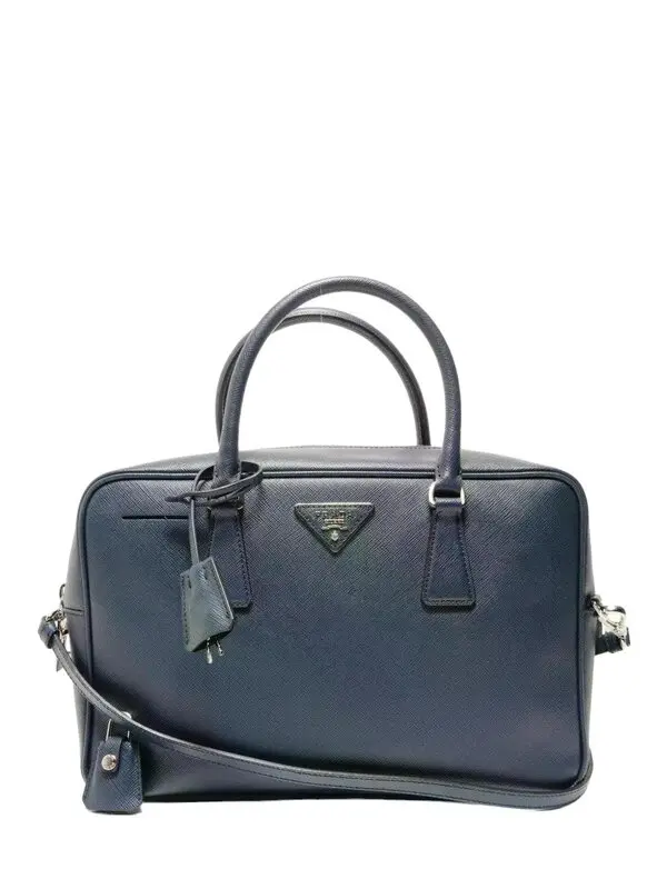 Prada Saffiano Leather Tote Bag - Blue