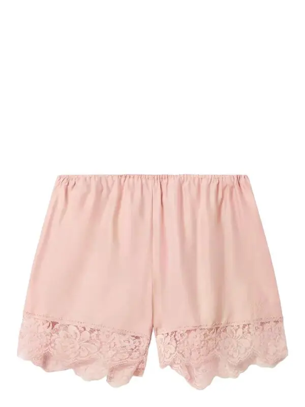 Stella McCartney Silk Mini Shorts With Lace Trim - Pink