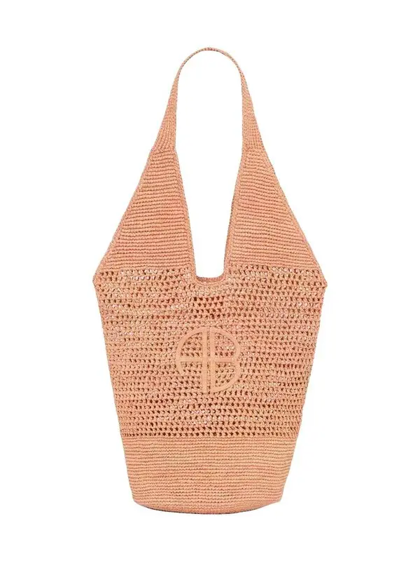 ANINE BING Leah Raffia Tote Bag - Orange