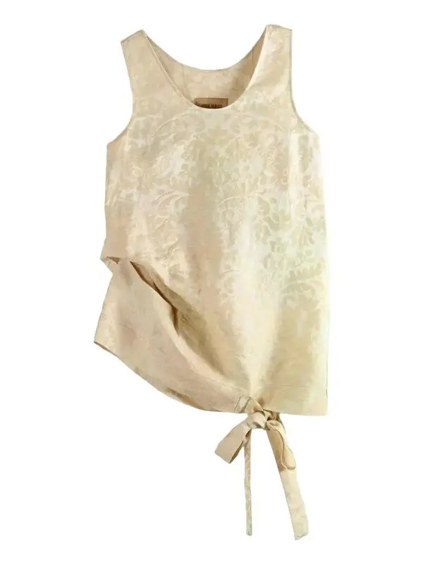UMA WANG Damask Pattern Tie-fastening Top - Yellow