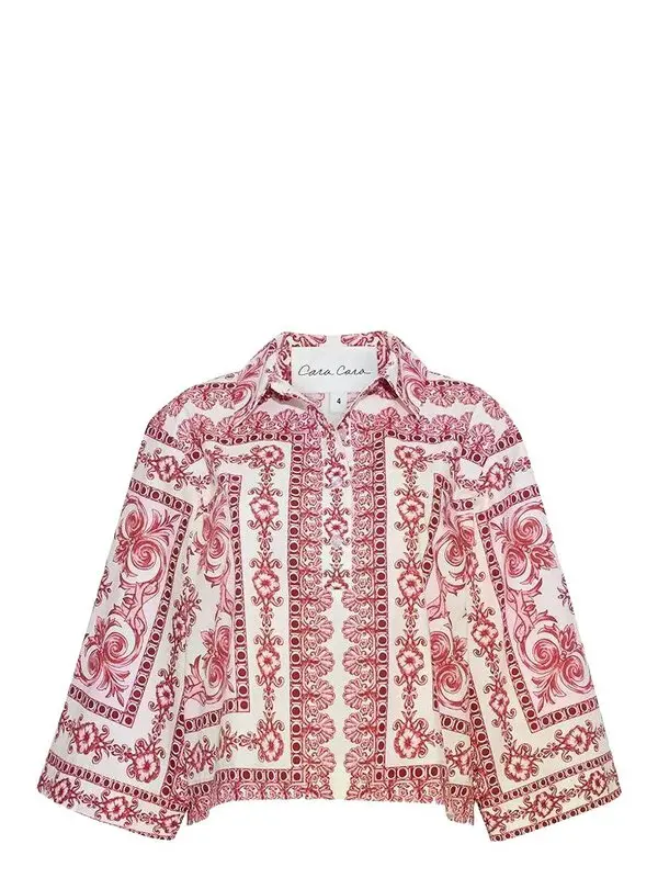 Cara Cara Erica Scarf-print Shirt - Red