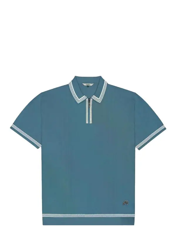 MALBON Navarro Stripe-trim Polo Shirt - Blue