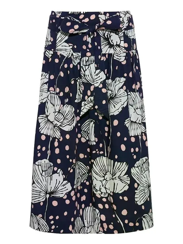 Cara Cara Jiya Floral-print Tiered Midi Skirt - Blue