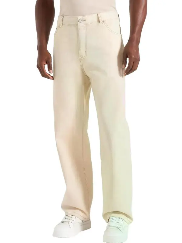 Manière De Voir Contrast Stitch Relaxed Fit Jeans - Neutrals