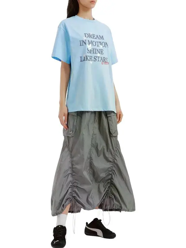 MINI CREAM Slogan Print T-shirt - Blue