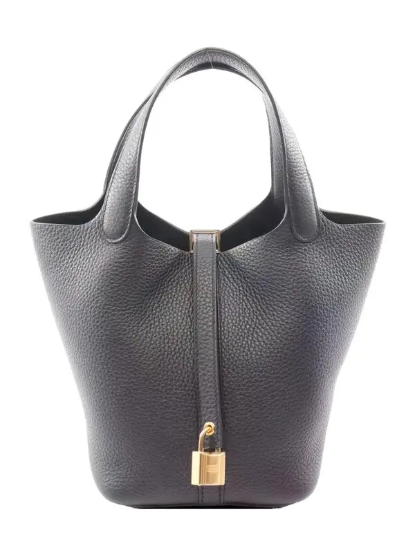 Hermès Taurillon Clemence Leather Picotin Lock Tote Bag - Black