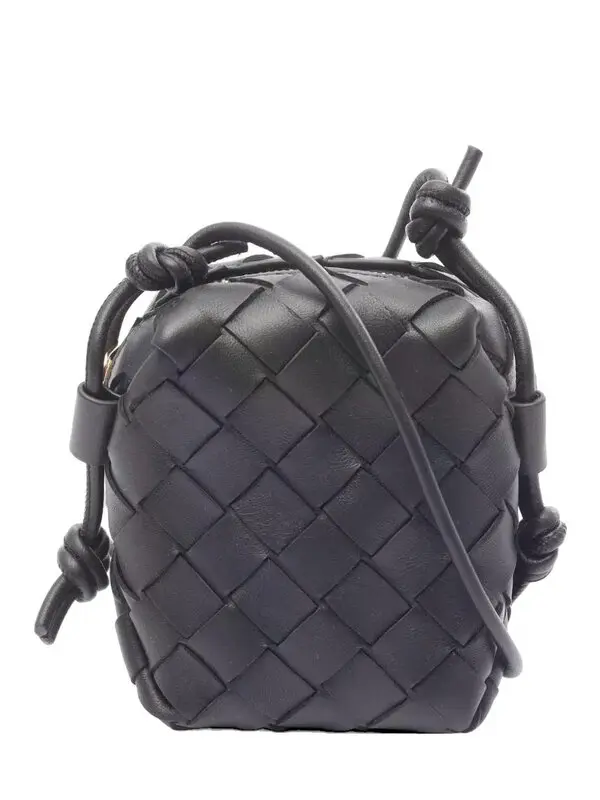 Bottega Veneta Micro Intrecciato Crossbody Bag - Black