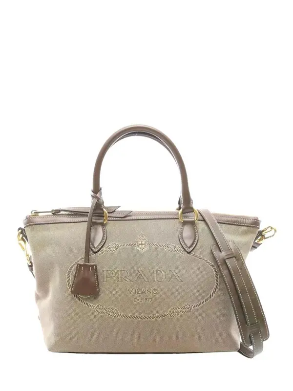 Prada Jacquard Handbag - Neutrals