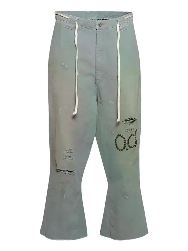 RIVINGTON ROI REBIS Distressed Studded Trousers - Grey