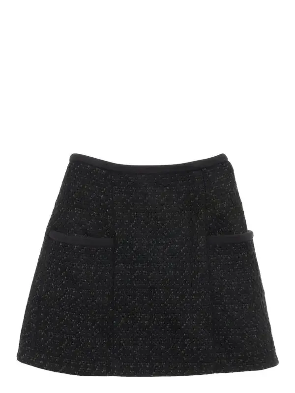 LOUIS VUITTON Tweed A-line Skirt - Black