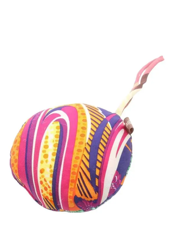 Hermès Silk Graphic Print Bag Charm - Orange