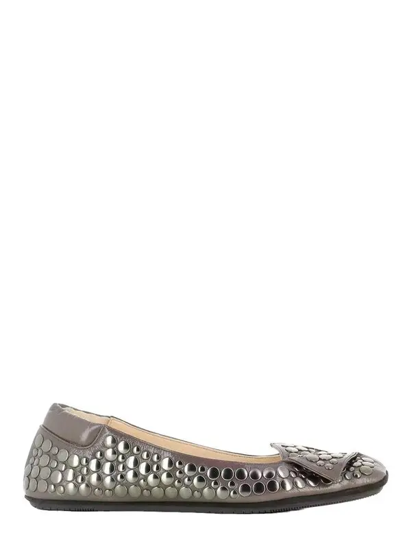 DOVE NUOTANO GLI SQUALI Stud-embellished Ballet Flats - Grey