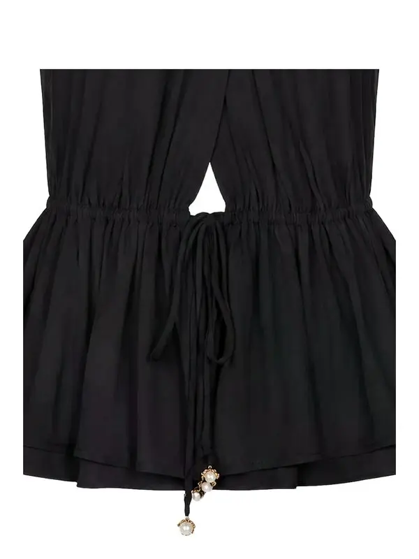 TAYLOR Halterneck Peplum Top - Black