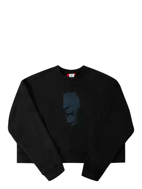 JORDAN Graphic Print Crew Neck Sweater - Black