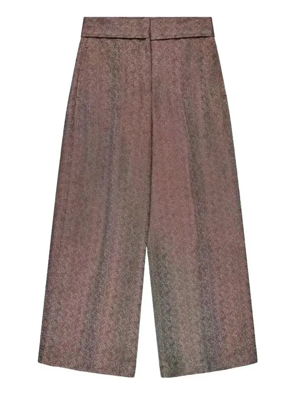SLOWEAR Herringbone-weave Regular-fit Trousers - Brown