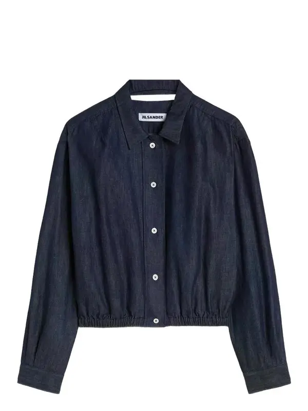 JIL SANDER Elasticated-hem Cotton Jacket - Blue
