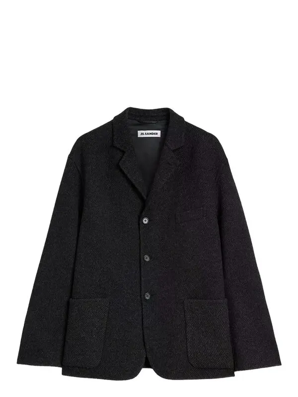 JIL SANDER Chevron Pattern Jacket - Black
