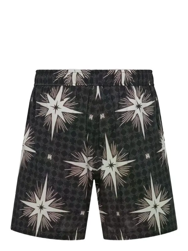 Amiri Starburst Print Monogram Shorts - Black