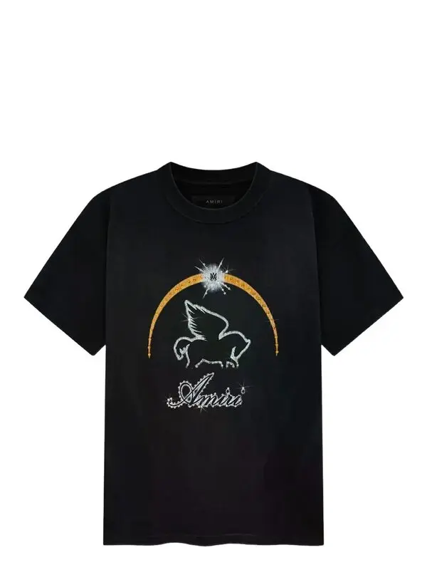 Amiri Crystal-embellished Pegasus T-shirt - Black