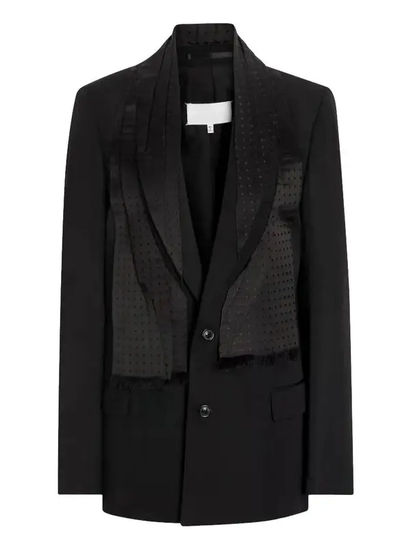 MAISON MARGIELA Scarf Detail Tailored Jacket - Black