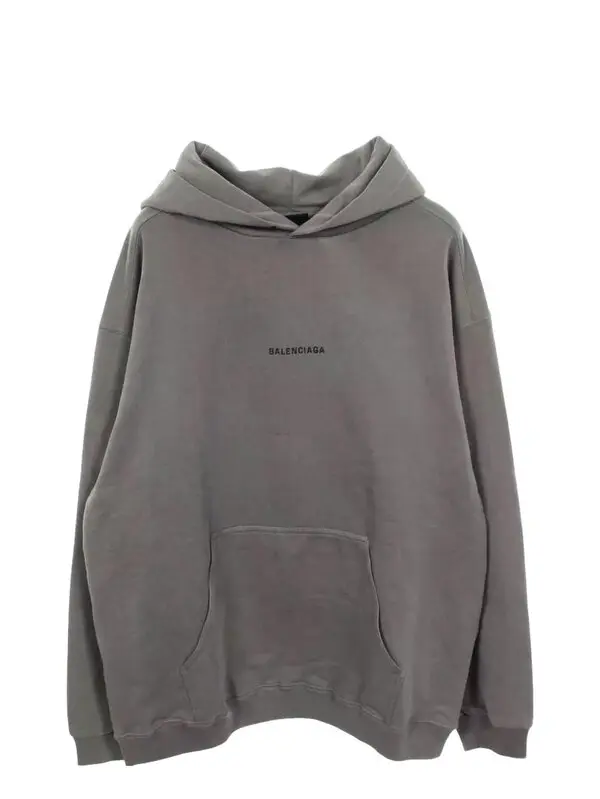 Balenciaga Logo Embroidery Hoodie - Grey