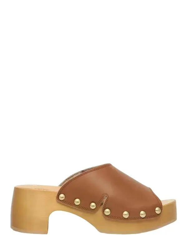 DR. SCHOLL'S SHOES Studded Leather Sandals - Brown