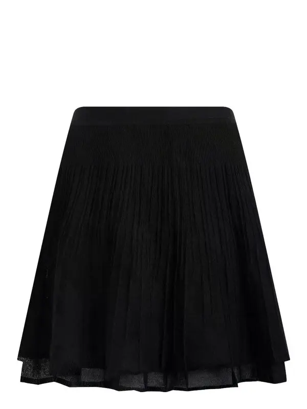 12 STOREEZ Lattice Pleated Mini Skirt - Black