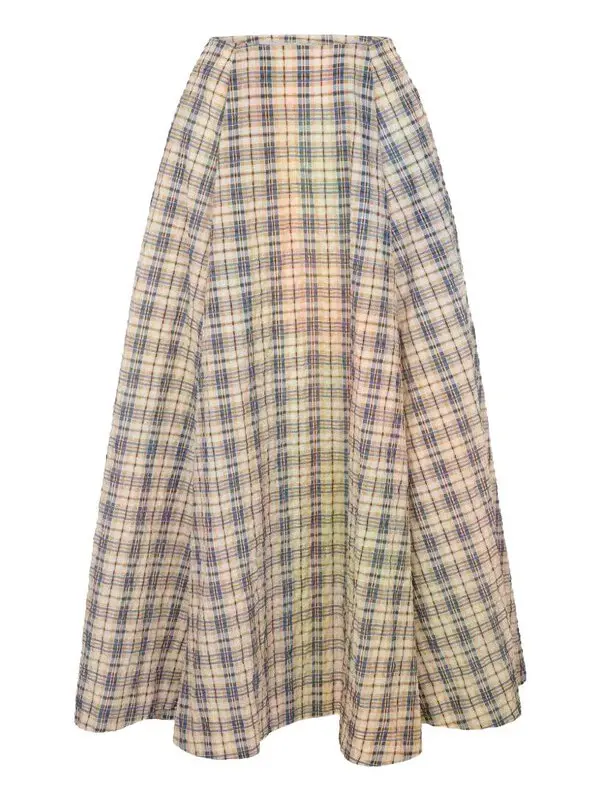 Bernadette Kennedy Check-pattern Midi Skirt - Blue