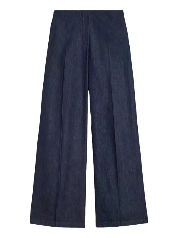 JIL SANDER Chambray Straight-leg Trousers - Blue