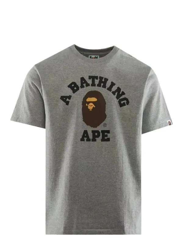 A BATHING APE College Logo-print T-shirt - Grey